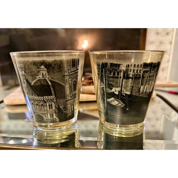 Cerve | Dining | Vintage Italian Cerve Venice Florence Amber Glasses ...